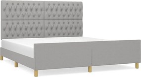 Rám postele bez matrace světle šedý 180 x 200 cm textil 3125316