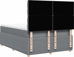 Box spring postel s matrací světle šedá 160 x 200 cm textil 3292114