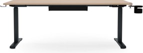 Elektrický stůl s regulací výšky ergonomický antracitový/dub sonoma,1600x800 mm: ARIA