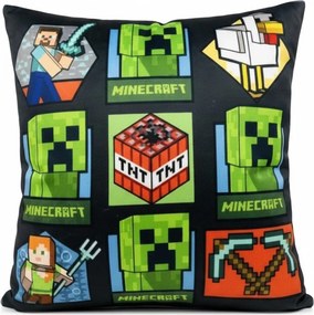 Oboustranný polštář Minecraft - motiv Herní svět - 38 x 38 cm