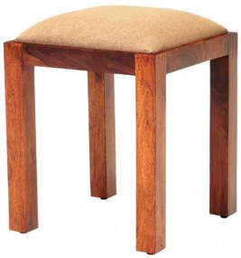 Indický nábytek - Taburet Rami s potahem 40x45x40 z masivu palisandr Světle medová