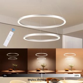 Brilagi-LED Stmívat. lustr na lanku PORTOFINO LED/98W/230V pr. 80 cm stříbrná+DO