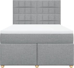 Box spring postel s matrací světle šedá 140 x 190 cm textil 3291275
