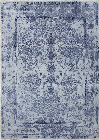 Ručne viazaný kusový koberec Diamond DC-JK ROUND Silver / peacock blue, 365x457, modrá, chodba / predsieň, Diamond Carpets India