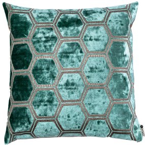 OnaDnes -20% BOHOLOGY Mintově zelený sametový povlak na polštář Hexagon 43 x 43 cm