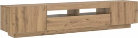 TV stolek s LED dub artisan 200x35x40 cm kompozitní dřevo 3329166