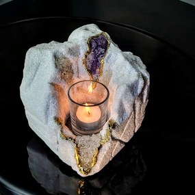 Skleněná geoda a svícen ARCTIC GLACIER | Decorhand