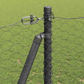 Hexagonální plot s betonovým základem 100 x 1,4 m Šedá Síťovina 3353738