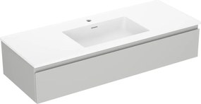 Mexen Orio, koupelnová skříňka 120 cm s umyvadlem Otis, 1 zásuvka, šedá matná/bílá matná, 91A10-12023-1-BF62-W18M01