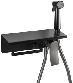 Sapho Sapho, Podomítková bidetová baterie se stop sprchou a držákem toaletního papíru, gun metal, TJ040GM