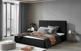Eltap Čalouněná postel Audrey dřevěný rám Materiál a barva potahu: Soft 11 - černá, Rozměry (cm): 140x200