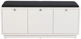 Rowico bílá lavice s úložným prostorem CONFETTI a černým sedákem 106 cm 103763