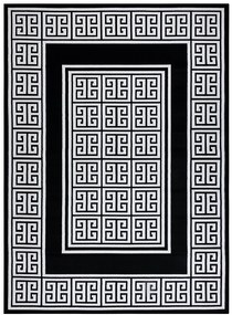 Dywany Łuszczów, Kusový koberec Gloss 6776 85 greek black/ivory, 140x190, černobílá, chodba / předsíň
