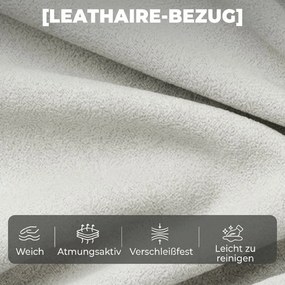 HOMCOM široké čalouněné relaxační křeslo z ekokůže, šedé