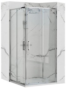 Rea Punto sprchový kout s posuvnými dveřmi 80x80 cm, chromový profil, čiré sklo, REA-K0863