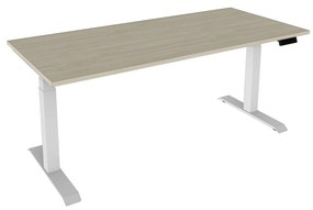 NOBL Dynamic + Elektr. nastavitelný polohovací stůl 180x80 s pamětí Dynamic + Dekor stolové desky: akát, Barva podnože: bílá