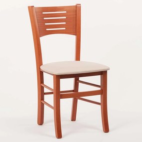 Stima Židle VERONA s čalouněným sedákem Odstín: Třešeň, Látky: LUX béžová 25