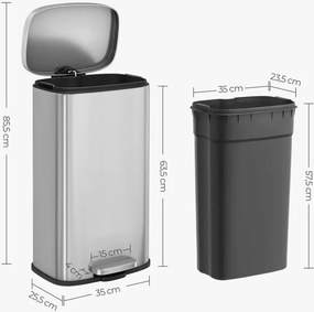 Odpadkový koš stříbrný AUK-E1103 CR