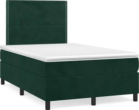 Box spring postel s matrací tmavě zelená 120 x 200 cm samet 3142956