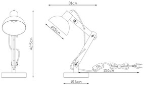Brilagi - Stolní lampa FOCUS 1xE27/40W/230V šedá