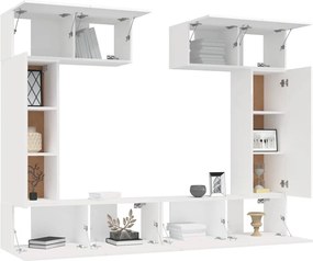 6dílný set TV skříněk bílý kompozitní dřevo 3114462
