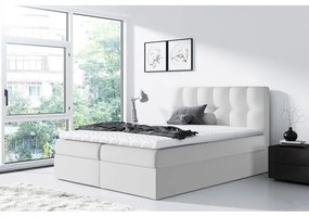Kontinentální postel Rdest, Rozměr postele: 140x200, Barva:: ekokůže Soft 017 (bílá)