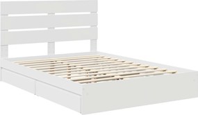 Postel s úložným prostorem Bílá 140 x 200 cm Kompozitní dřevo 3411893