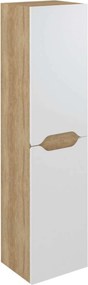 Sapho Wave - Skříňka vysoká 35x140x30 cm, 2x dvířka, P/L, bílá/dub alabama WA245-3022