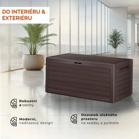 Úložný box WOODEBOX, 280L, 120x46x57cm, tmavě hnědá Prosperplast