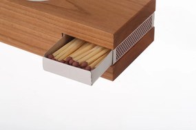 Dřevobox Svícen z třešně se svíčkou a zápalkami