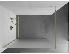 Mexen Kioto sprchová zástěna 100x200 cm 8 mm, zlatý profil, sklo efekt námrázy, 800-100-101-50-30