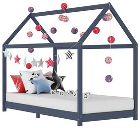 Rám dětské postele šedý masivní borové dřevo 90 x 200 cm 283354