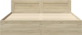 Rám postele s čelem dub sonoma 200 x 200 cm kompozitní dřevo 3295536