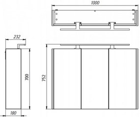 Lavedo Vanessa Red 100 zrcadlová skříňka do koupelny s LED osvětlením
