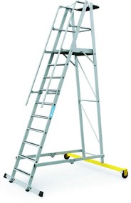 Zarges Hliníkový skládací plošinový žebřík, 10 příček, výška plošiny 2,6 m
