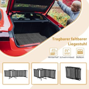 Costway Sada 2 skládacích lehátek Zahradní lehátka s nastavitelným opěradlem