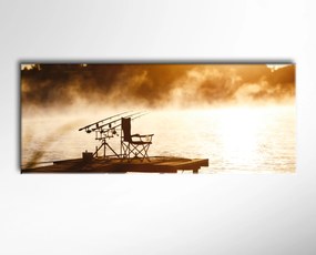 Malvis ® Obraz Rybaření ranní mlha ROZMĚR (šířka x výška): jednodílný obdélník 150x60 cm