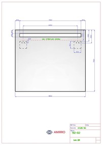 Amirro Zrcadlo na zeď chodbu do pokoje ložnice předsíně koupelny LUNA LED - 80 X 70 cm s LED podsvíceným pruhem 902-012