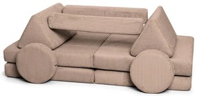 Velký multifunkční skládací bunkr z manšestru SOFA PURE Zvolte barvu: Hnědá