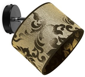 Bodové svítidlo Werona 1, 1x černé/zlaté textilní stínítko se vzorem, (možnost polohování)