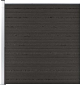 Plotový dílec WPC 175 x 186 cm černý 148973