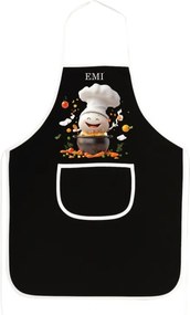 Kuchyňská zástěra Gusto EMI, černá