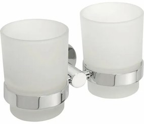 SAPHO XR902 X-Round dvojitý držák skleniček, stříbrná
