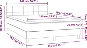 Box spring postel s matrací krémová 140x190 cm textil 3140614