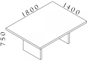 Jednací stůl Lineart 180 x 140 cm / Tmavý jilm