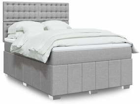 Box spring postel s matrací světle šedá 140 x 190 cm textil 3291677