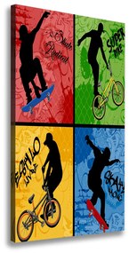 Wallmuralia Vertikální Foto obraz na plátně Kolo a skateboard 50x100