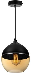 Závěsné svítidlo OSLO, 1x černé/medové skleněné stínítko