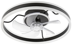 Lamkur LED Stropní svítidlo s ventilátorem APOLLO LED/38W/230V černá + DO LM-FL-2.228/CZARNY