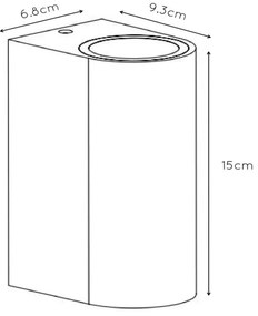 Lucide 27863/02/30 - Venkovní nástěnné svítidlo BOOGY 2xGU10/5W/230V IP44